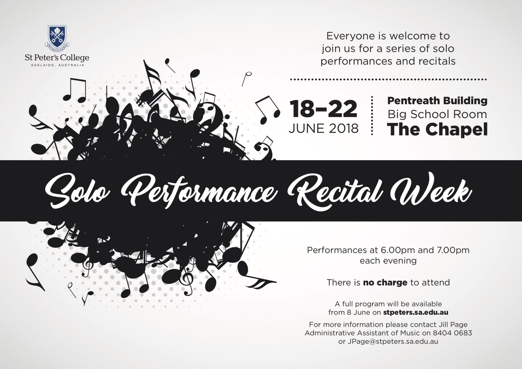 St Peter's College - Program now available: Solo Performance Recital Week